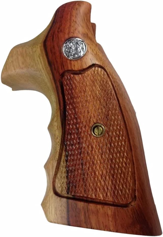 Smith & Wesson K/l Frame Square Butt Revolver Grips Hardwood Checkered ...