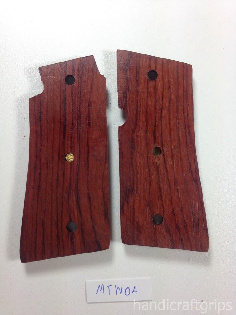 New Grips for Colt Mustang Checkered Gold Medallions pocketlite Pistol ...