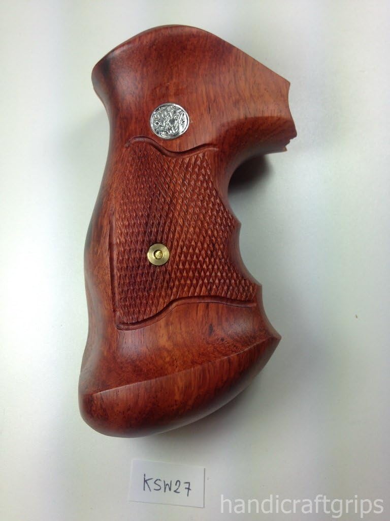 Smith & Wesson K/l Frame Square Butt Revolver Grips Hardwood Checkered ...