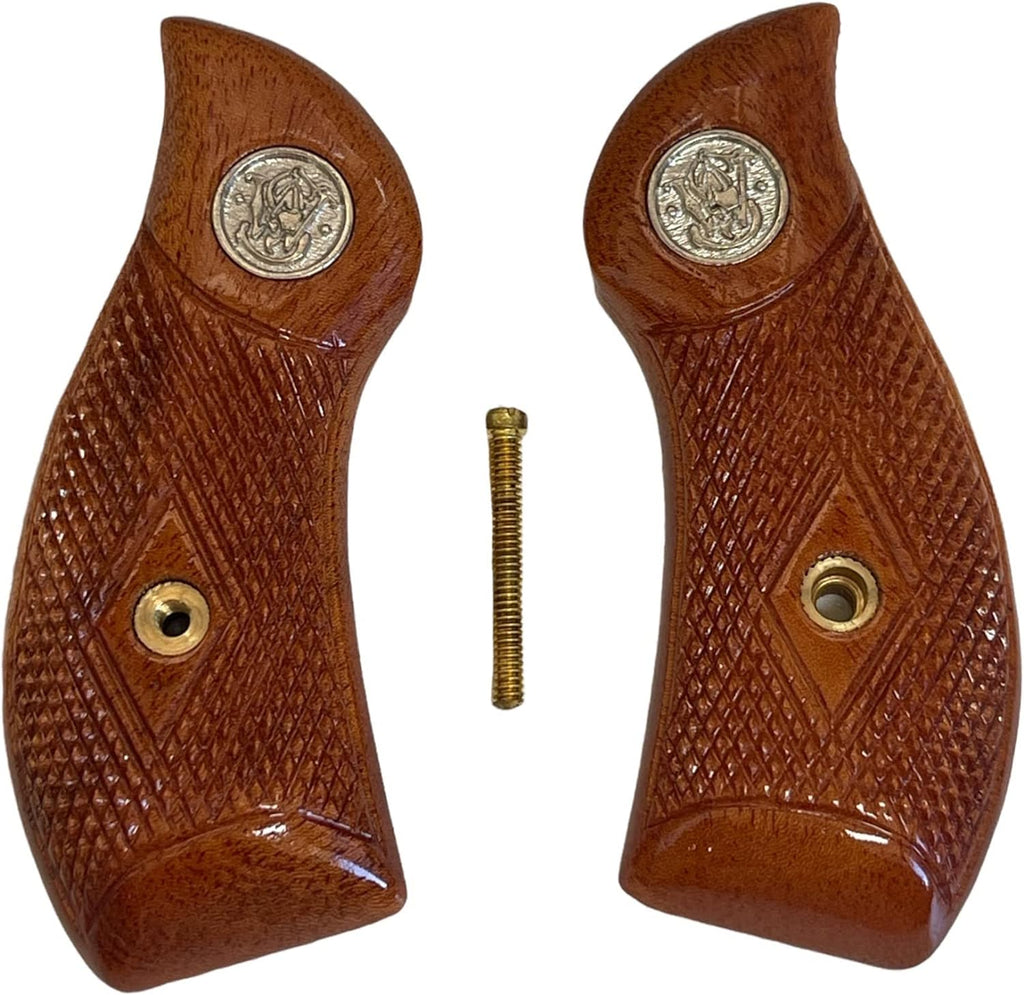 New Smith & Wesson S&w J Frame Round Butt Bodyguard Grips Checkered Ha ...