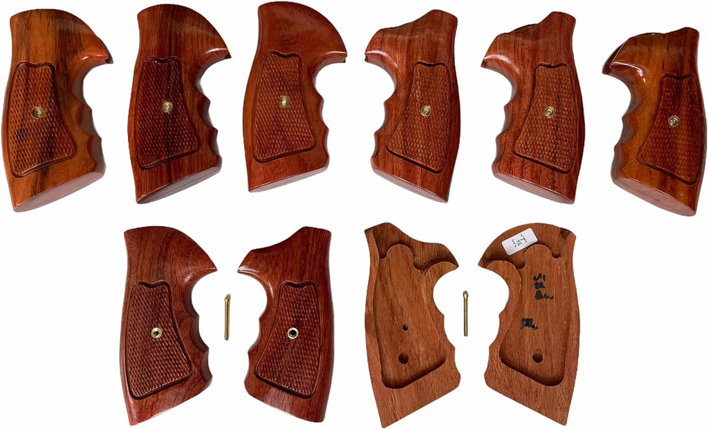 New Rossi Small Frame Square Butt Revolver Grips Checkered Hardwood Ha ...